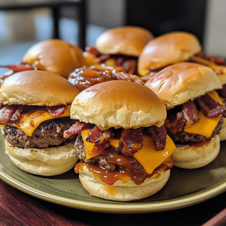 Cheesy BBQ Bacon Burger Sliders: Irresistible Bite-Sized
