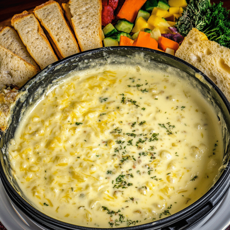 Cheesy Garlic Herb Fondue: Festive Holiday Delight