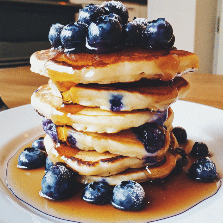 Fluffy Blueberry Pancake Stacks: Delicious Breakfast Treat