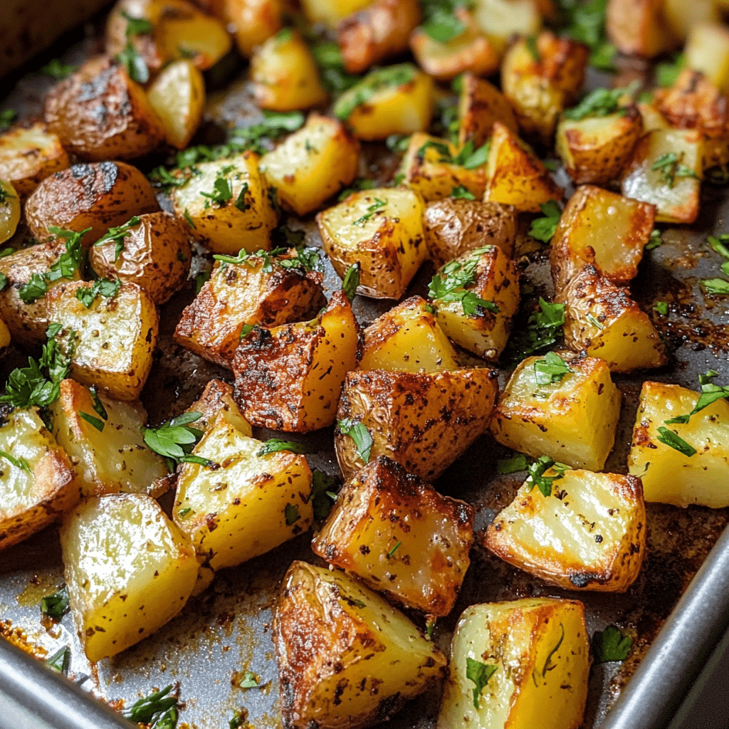Zesty Garlic Herb Roasted Potatoes: Flavorful Side Dish