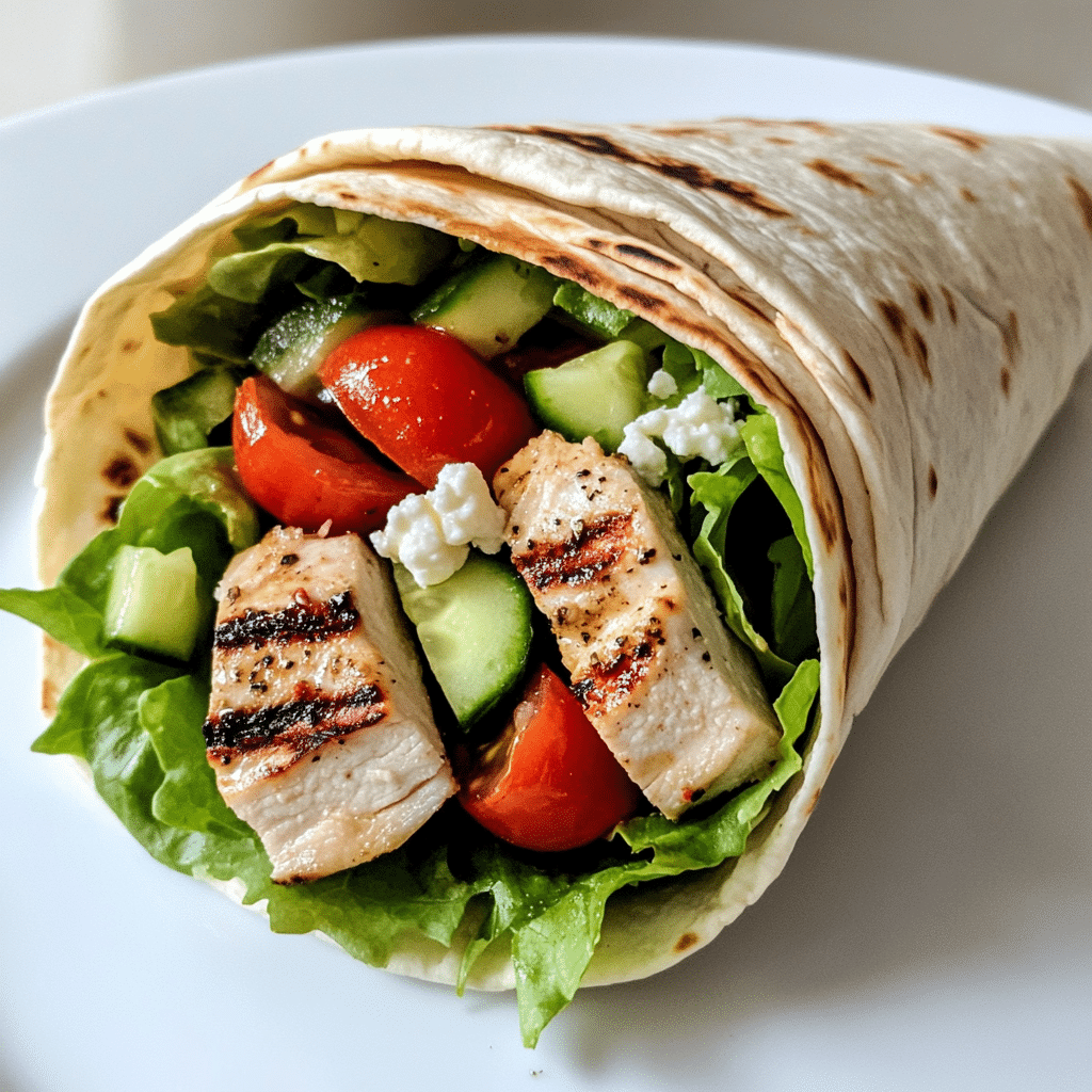 Mediterranean Grilled Chicken Wrap